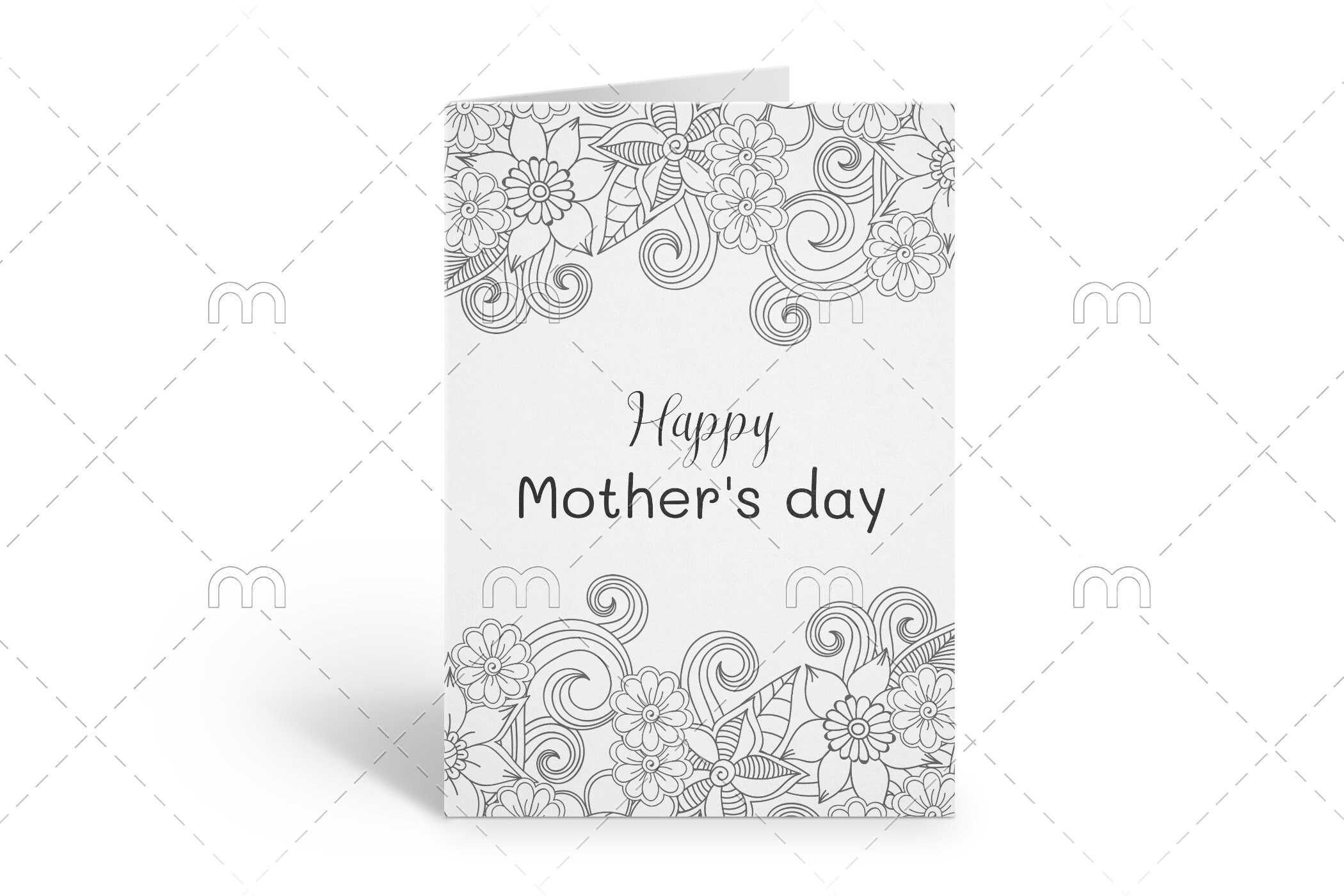 Printable Mother's Day Card Coloring Mothers Day Card Downloadable Card ...