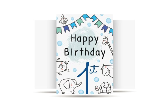1st Birthday Boy Printables 1st Birthday Card Images Free Download