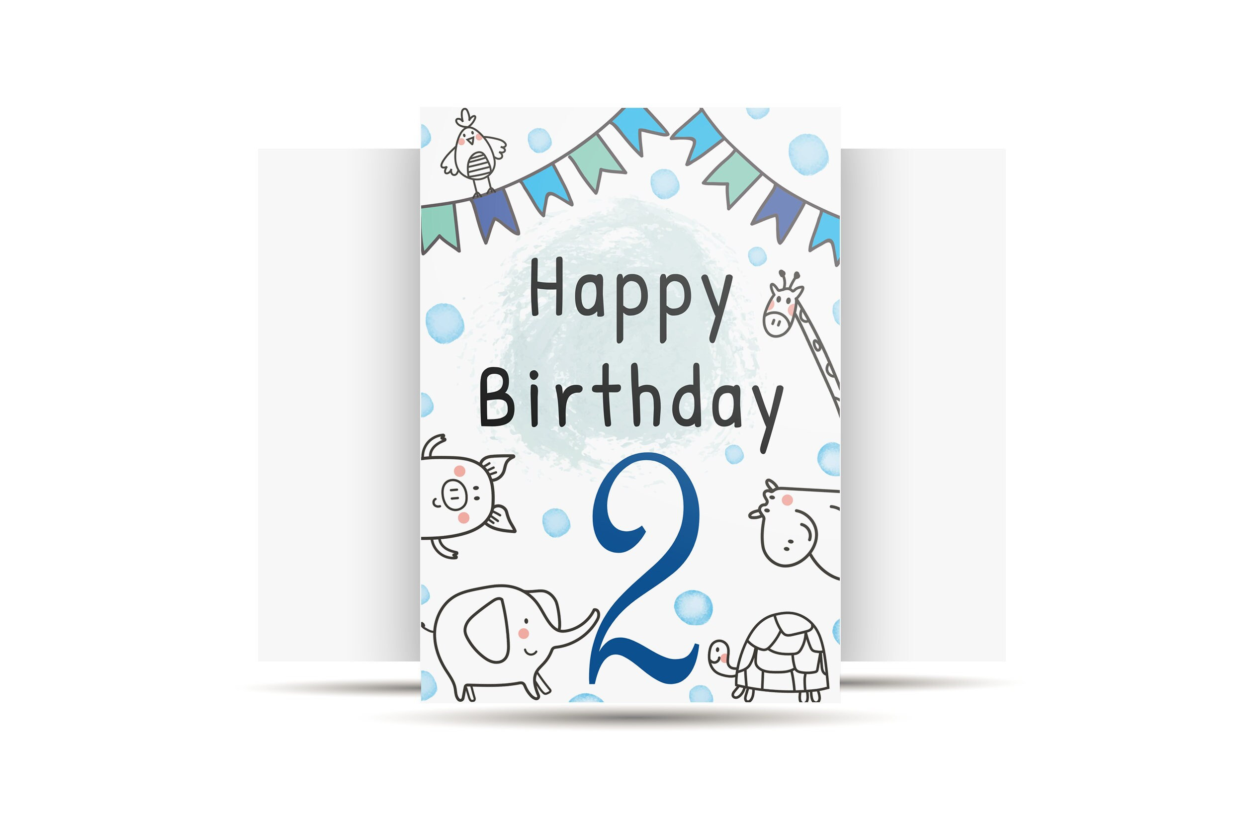 PRINTABLE 2nd Birthday Card 2 Birthday Card for a Little Boy, Grandson ...