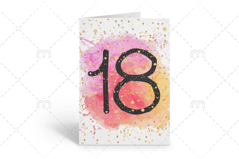 PRINTABLE 18th Birthday Card Birthday Card Printable Instant Download ...