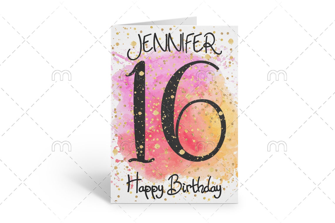 PRINTABLE 16th Birthday Card Birthday Card Printable Instant | Etsy