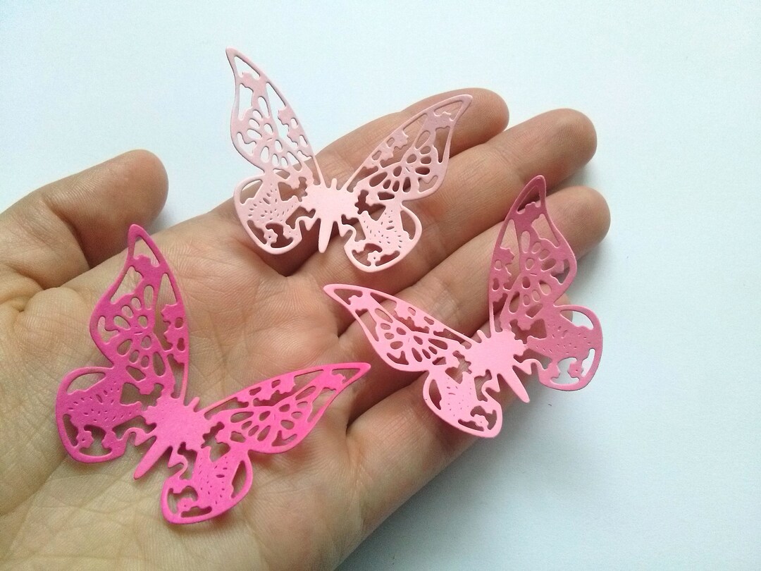Pink Paper Butterflies Die Cuts, Wedding Decorations, Scrapbooking ...
