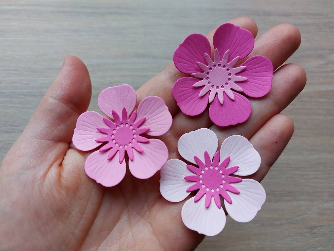Paper Flowers Paper Pink Flowers Paper Supplies Paper Decorations Pink ...