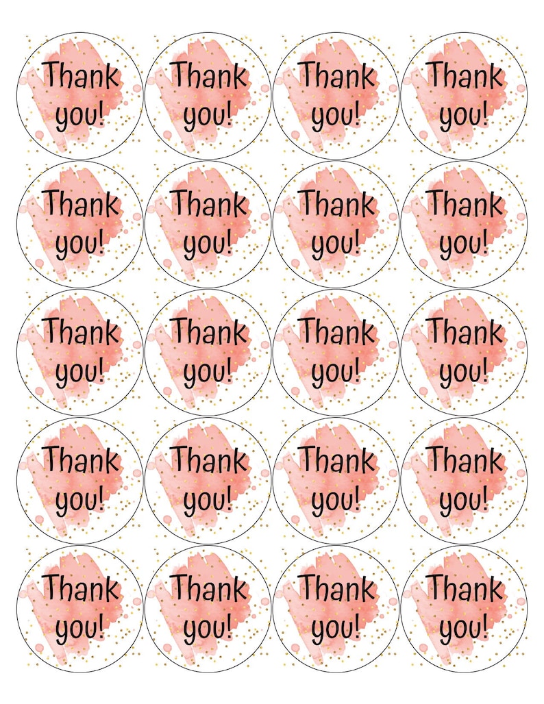 Printable Thank You Cards Thank You Circles Tags Thank You Labels Thank ...