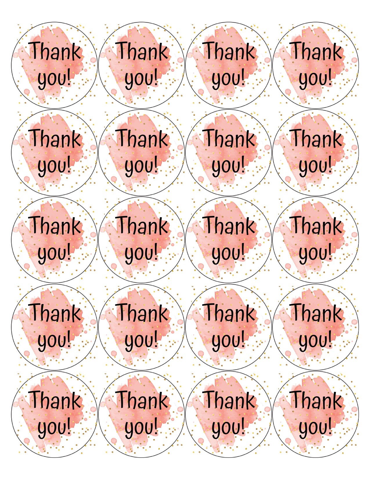 Printable Thank You Cards Thank You Circles Tags Thank You Labels Thank ...