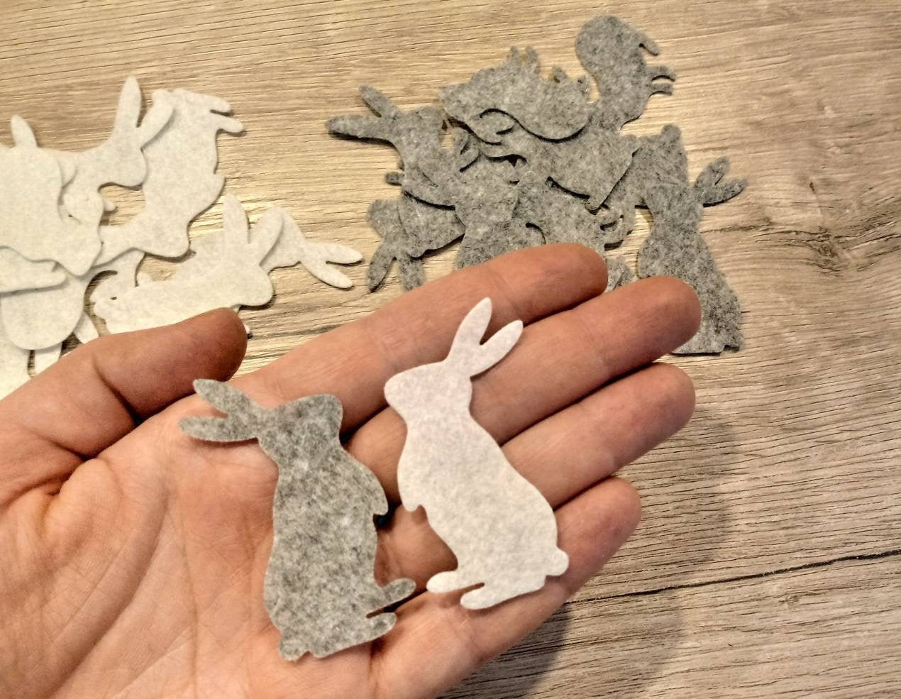 12 Felt Bunny Rabbits Rabbit Die Cuts Animal Shapes Felt Pets - Etsy
