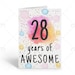 PRINTABLE 28th Birthday Card Birthday Card Printable Instant Download ...