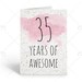 PRINTABLE 35th Birthday Card, Birthday Card Printable, Instant Download ...