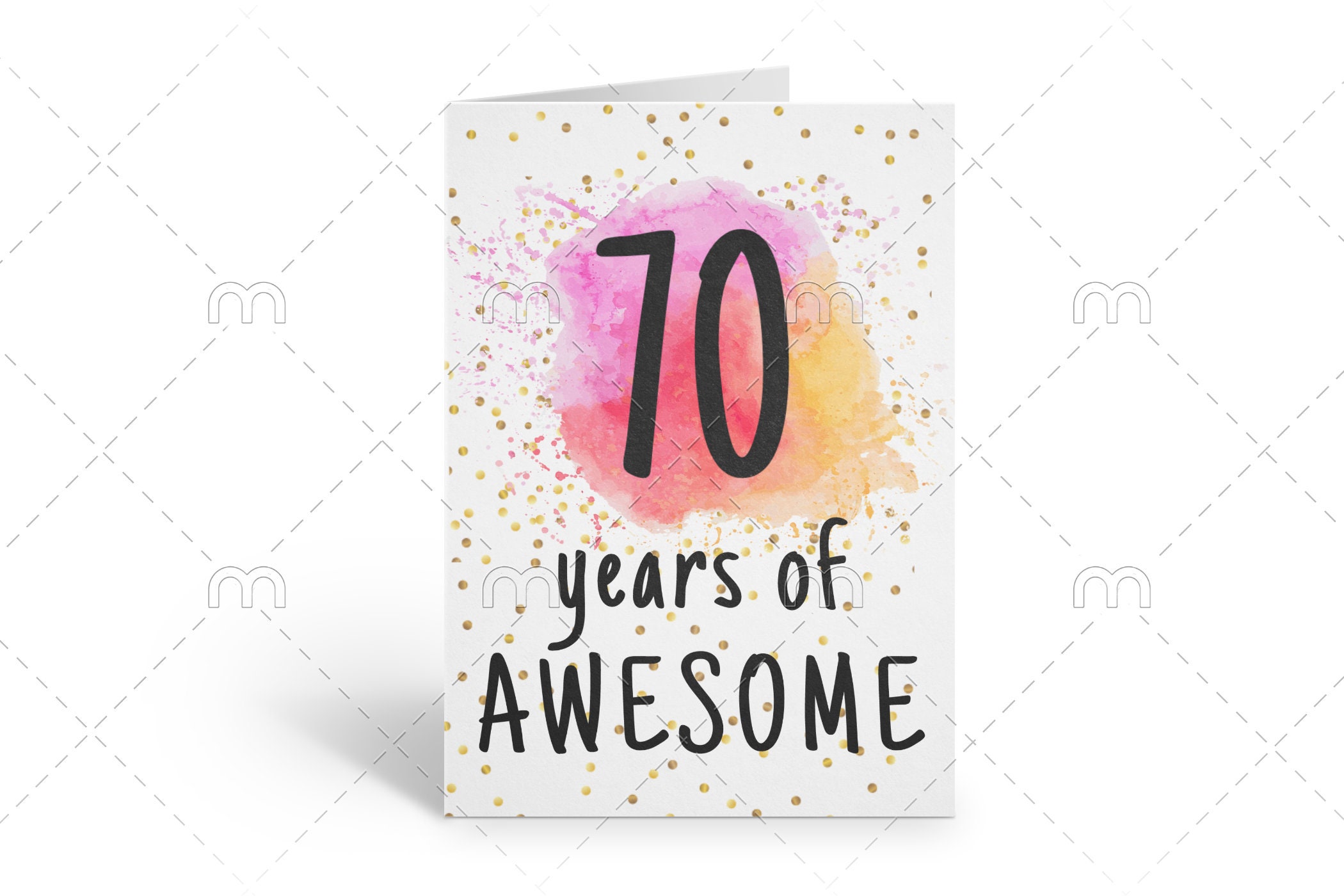 PRINTABLE 70th Birthday Card Birthday Card Printable Instant - Etsy