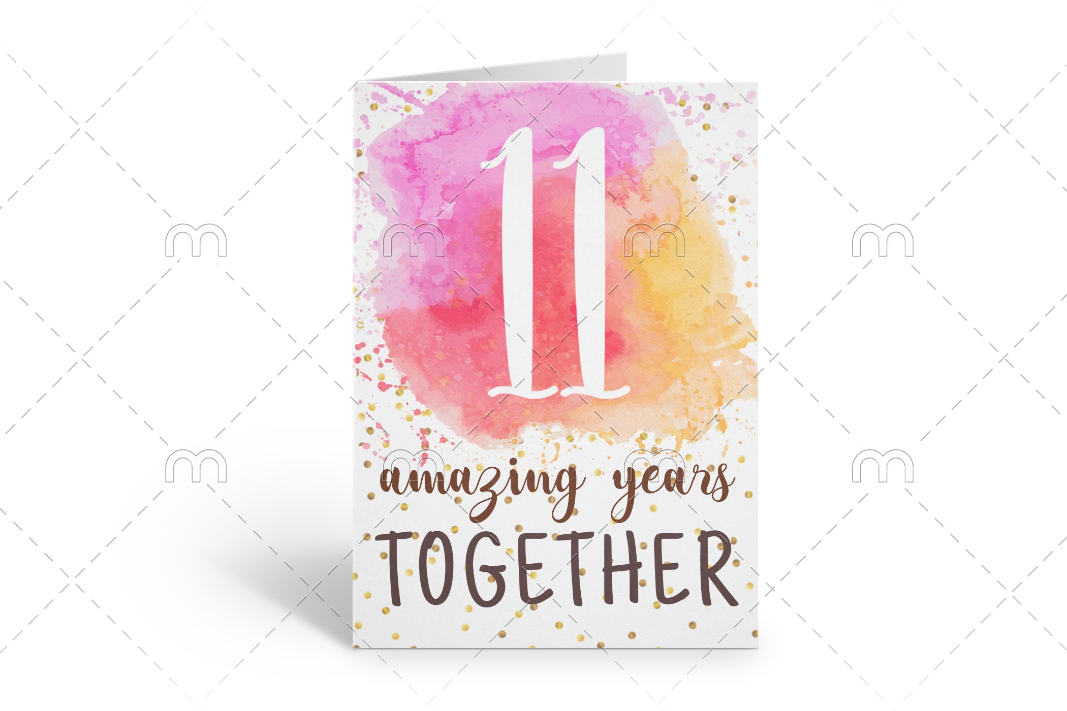 Printable 11th Anniversary Card 11 Amazing Years Together Downloadable ...