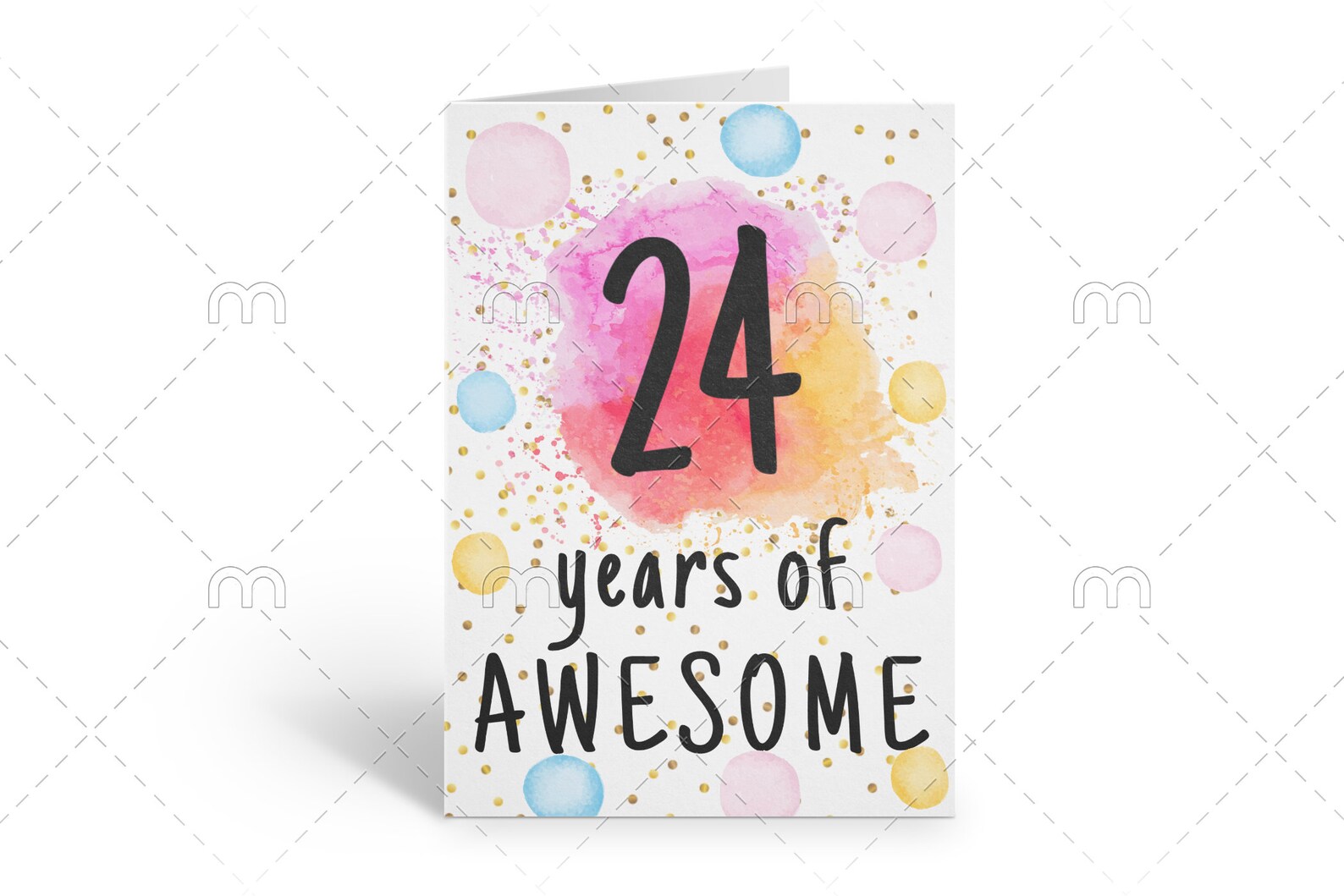 PRINTABLE 24th Birthday Card Birthday Card Printable Instant Download ...