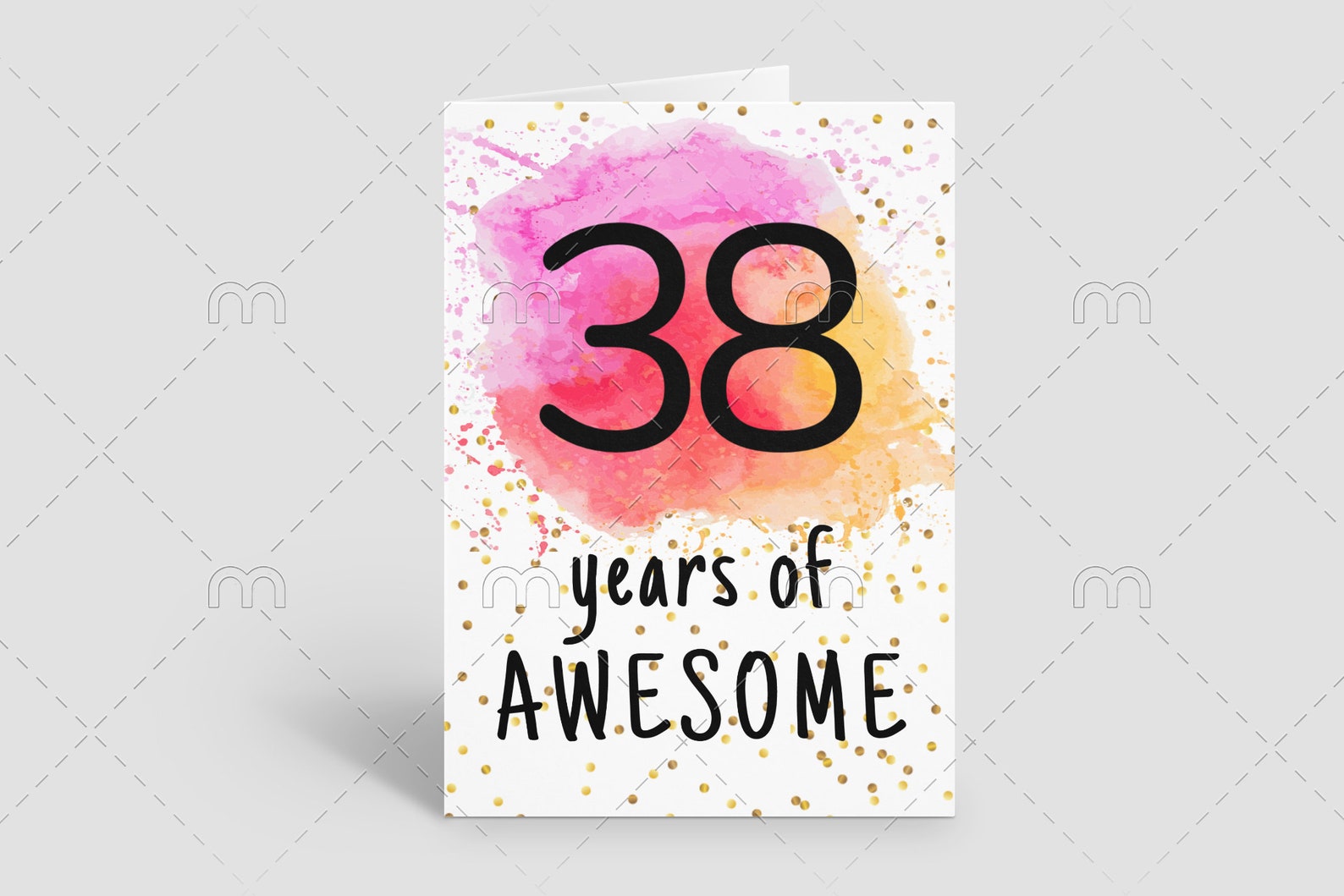 PRINTABLE 38th Birthday Card Print Card Printable Instant Download ...