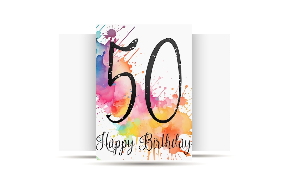 PRINTABLE 50th Birthday Card Birthday Card Printable Instant Download ...