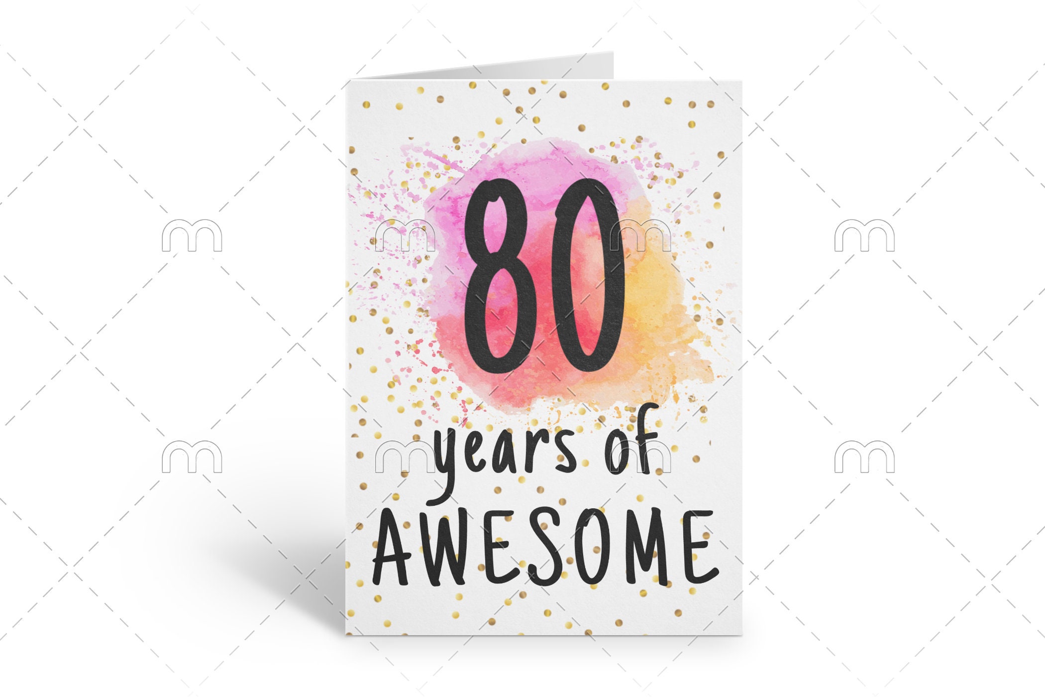 PRINTABLE 80th Birthday Card Birthday Card Printable Instant - Etsy