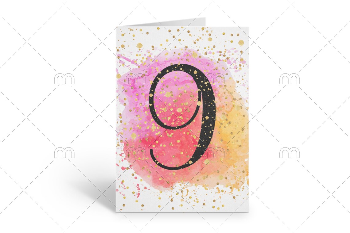 PRINTABLE 9th Birthday Card Birthday Card Printable Instant - Etsy