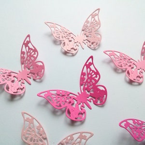 Pink Paper Butterflies Die Cuts, Wedding Decorations, Scrapbooking ...