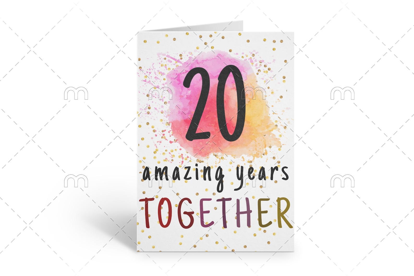 Printable 20th Anniversary Card Twentieth Anniversary 20 | Etsy
