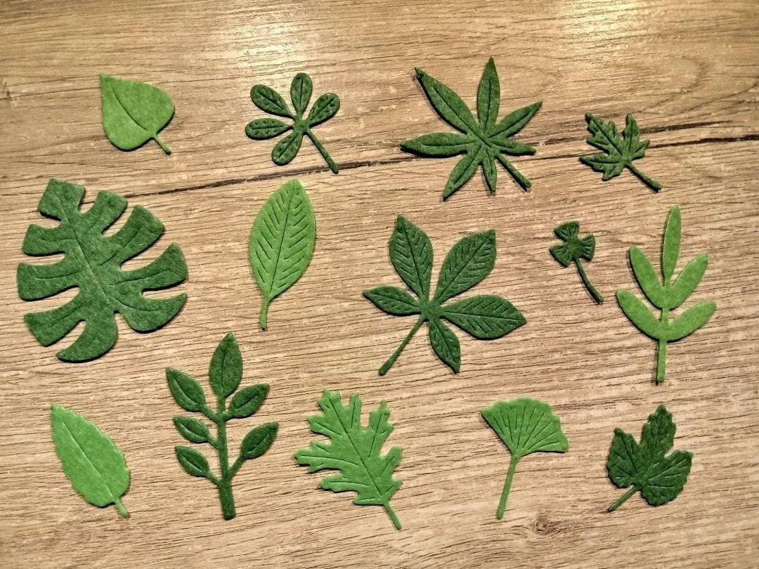 Green Felt Leaves Felt Leaf Decor Felt Embellishment Felt Decor Felt ...