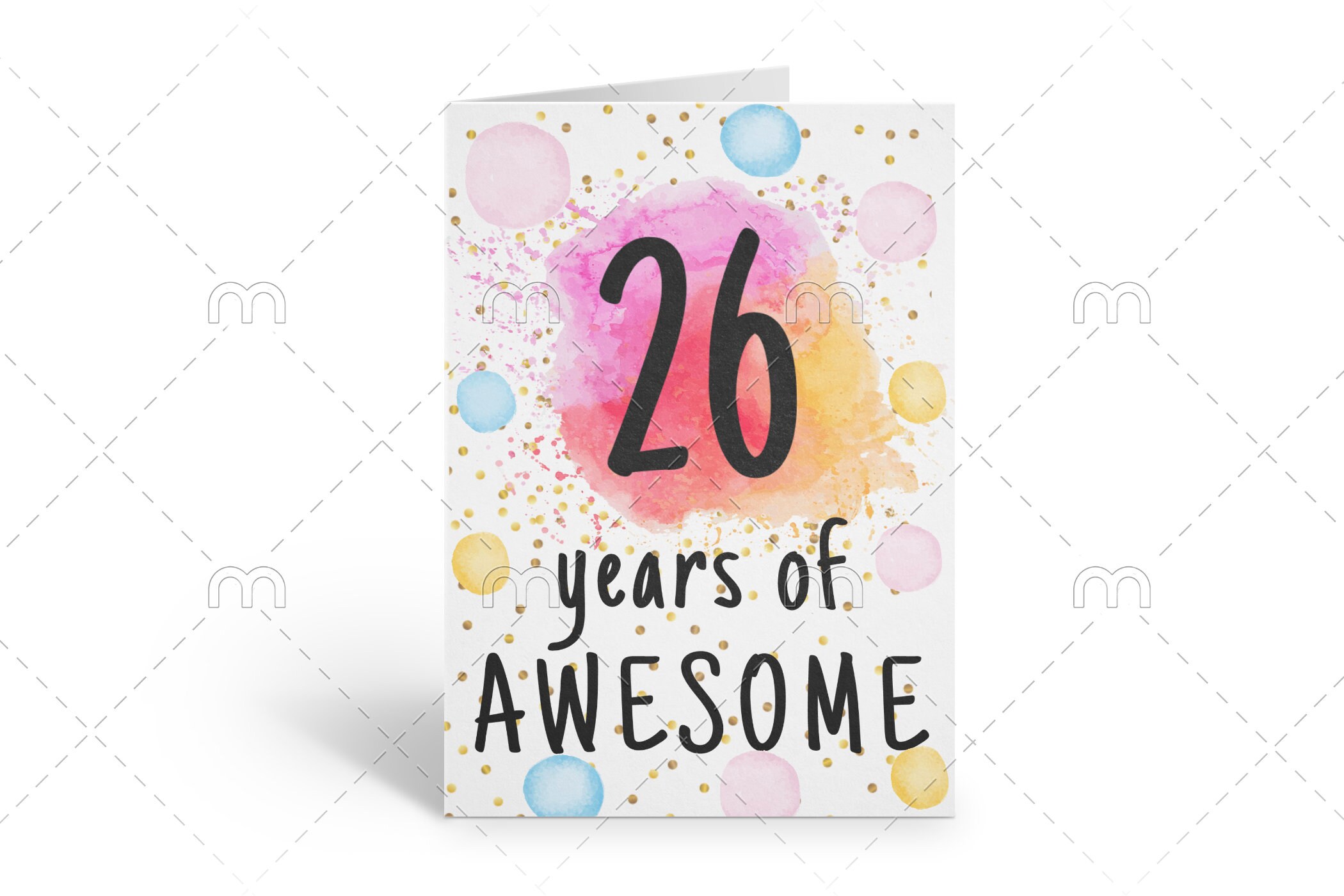 PRINTABLE 26th Birthday Card Birthday Card Printable Instant Download ...