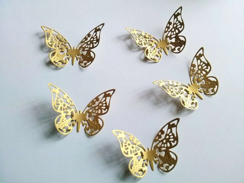 Gold Paper Butterflies Die Cut Butterflies Die Cuts Wedding - Etsy
