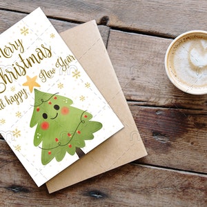 Merry Christmas Card Printable Christmas Card Instant Download Happy ...