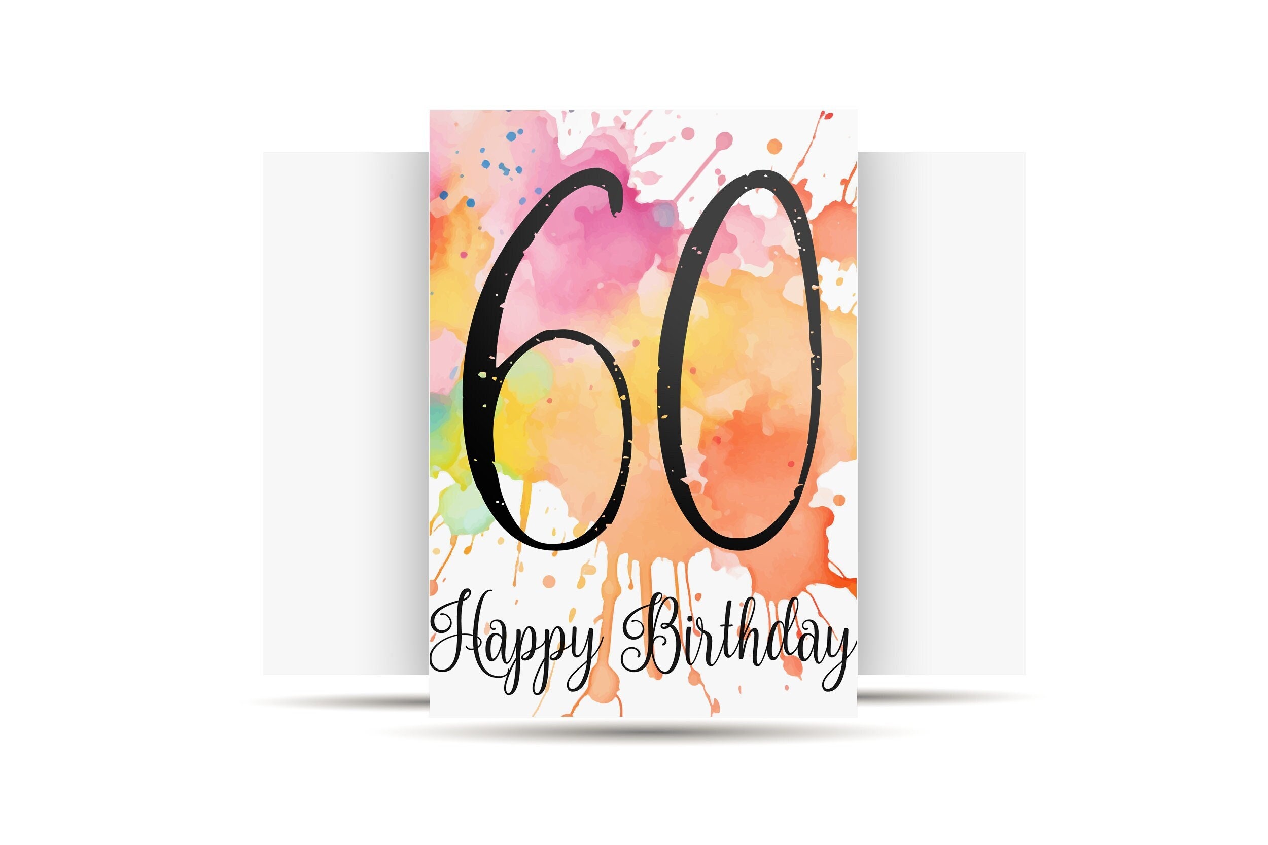 PRINTABLE 60th Birthday Card Birthday Card Printable Instant Download ...