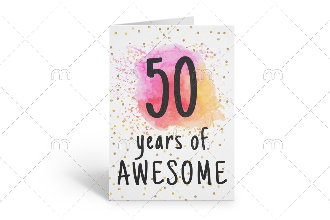 PRINTABLE 50th Birthday Card Birthday Card Printable Instant Download ...
