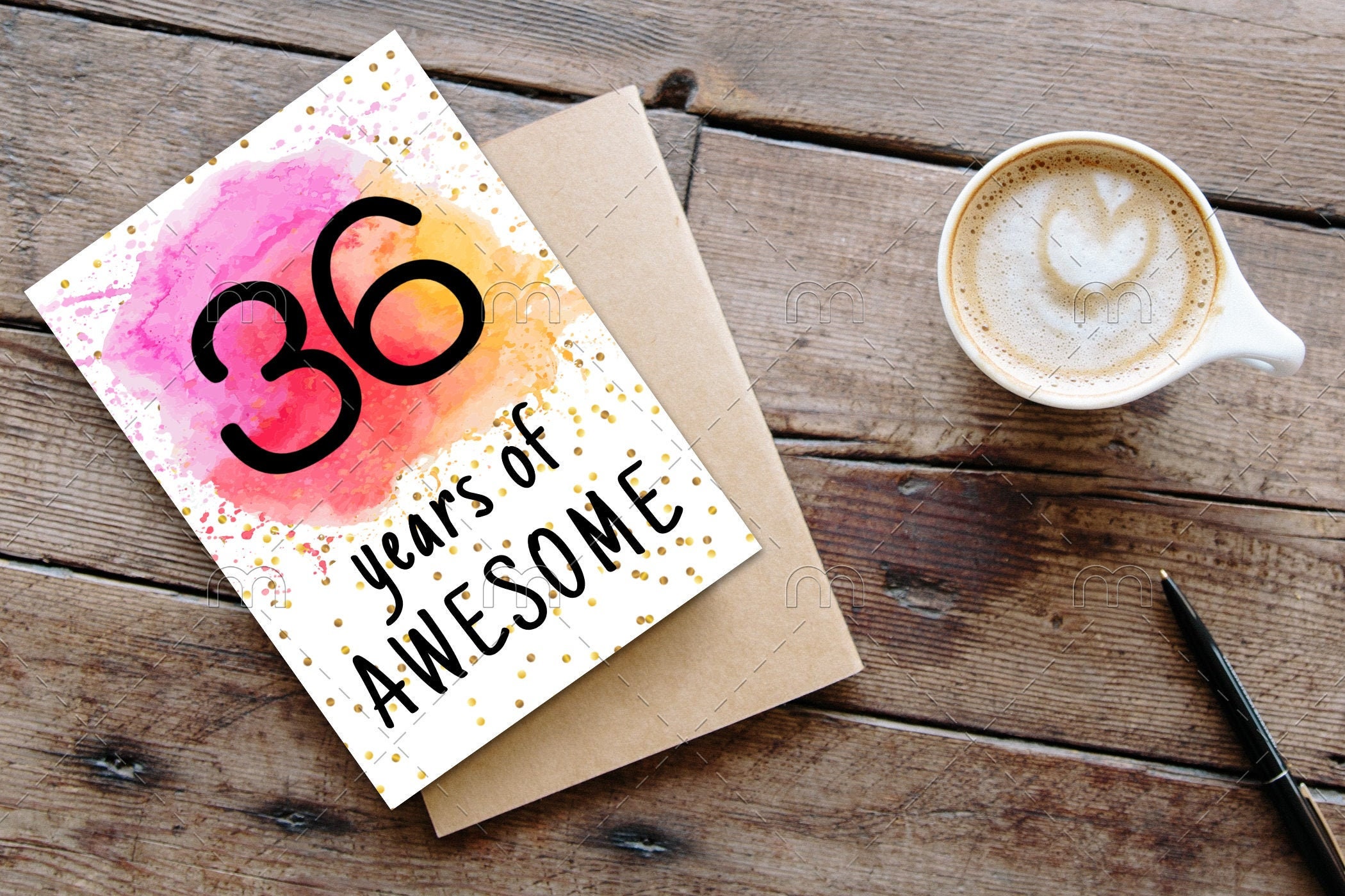 PRINTABLE 36th Birthday Card Print Card Printable Instant Download ...