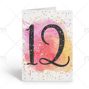 PRINTABLE 12th Birthday Card Birthday Card Printable Instant Download ...