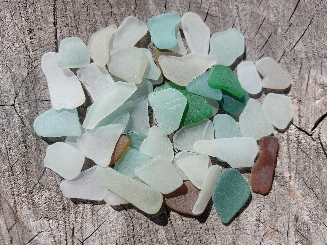 25 Pcs Medium Natural Sea Glass, Beach Glass for Crafting, Art Projects ...