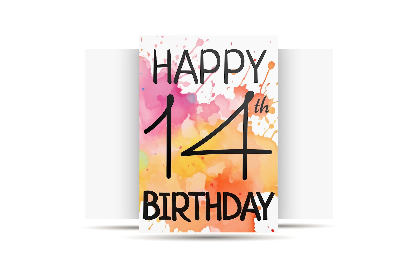 PRINTABLE 14th Birthday Card Printable Instant Download Birthday Card ...