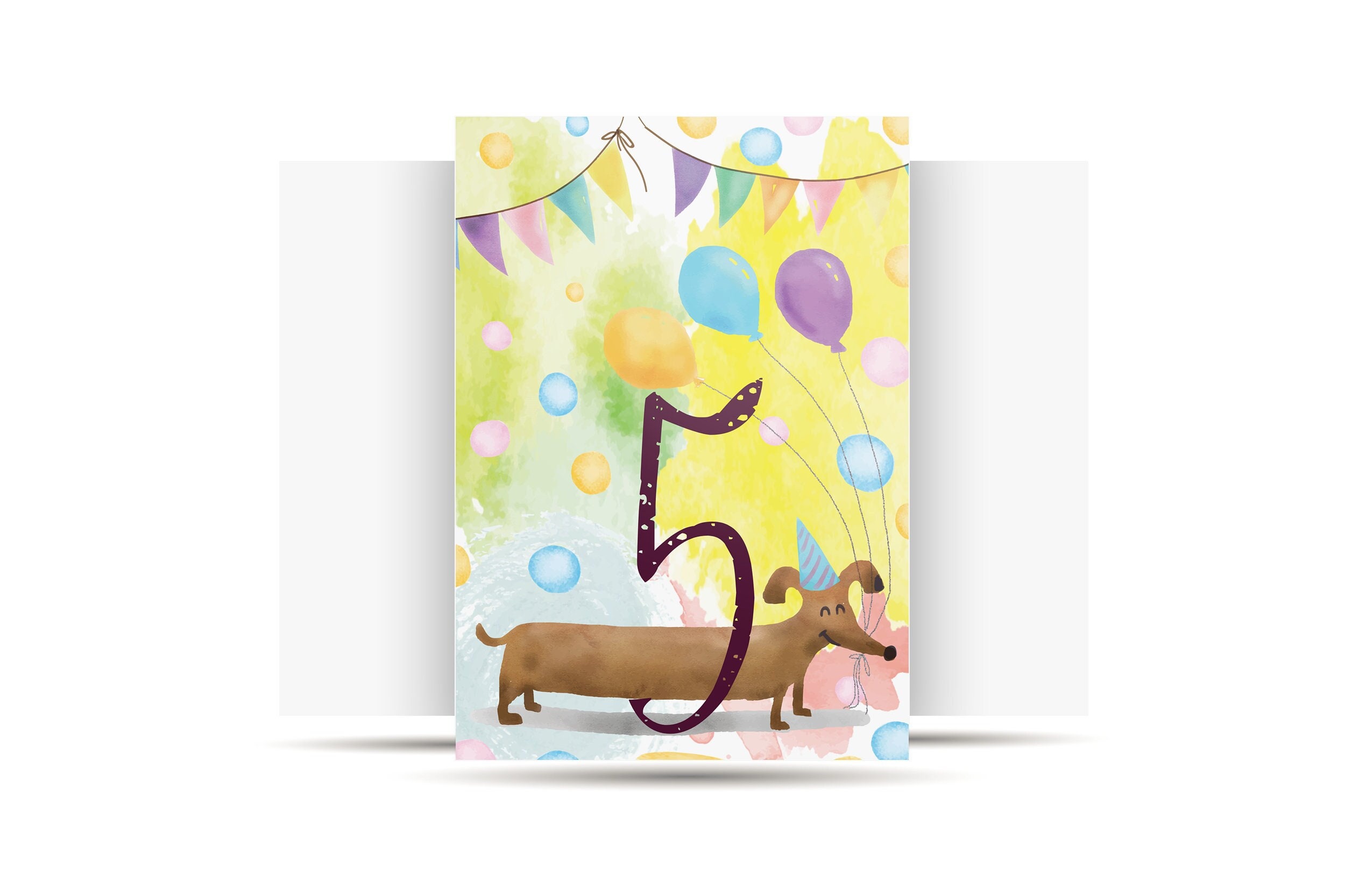 PRINTABLE 5th Birthday Card Printable Instant Download Birthday Card 5 ...
