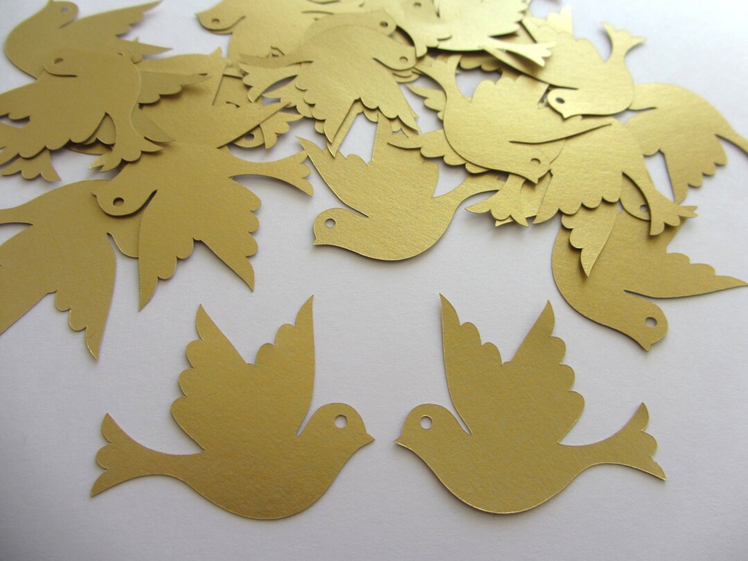 Colombes en papier 35 colombes découpées die cut oiseaux décorations de ...