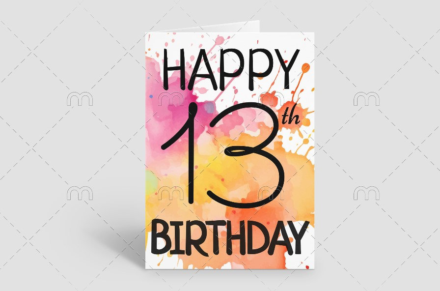 PRINTABLE 13th Birthday Card Printable Instant Download Birthday Card ...