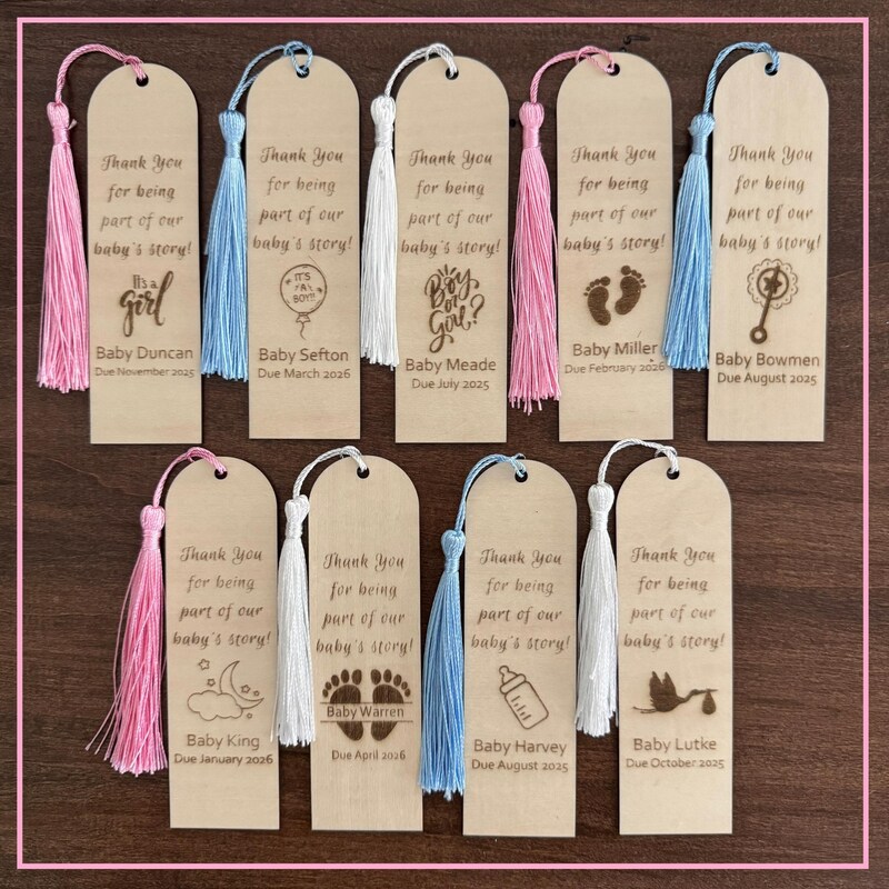 Baby Shower Bookmark - Etsy