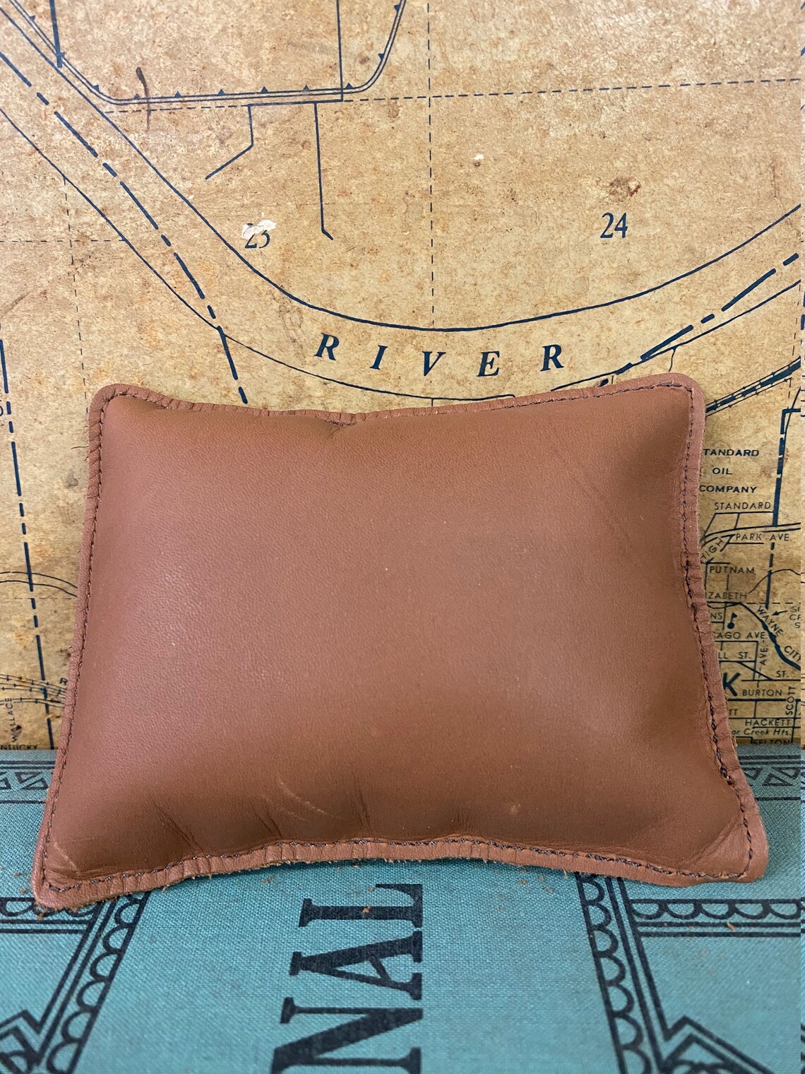 Rectangular map Paperweight Handmade From Surplus Leather - Etsy