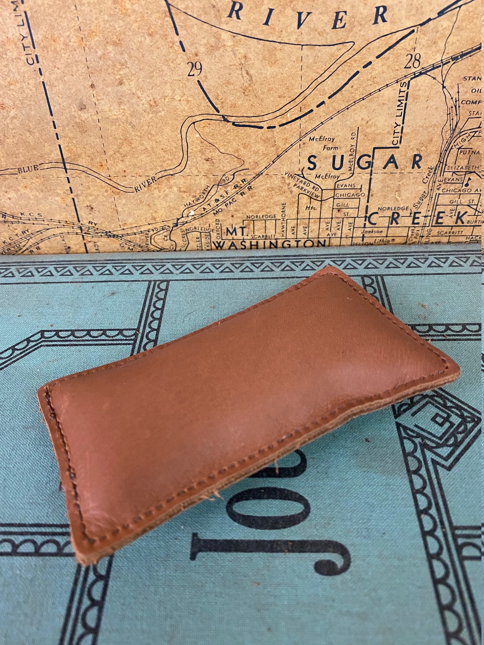 Rectangular map Paperweight Handmade From Surplus Leather - Etsy