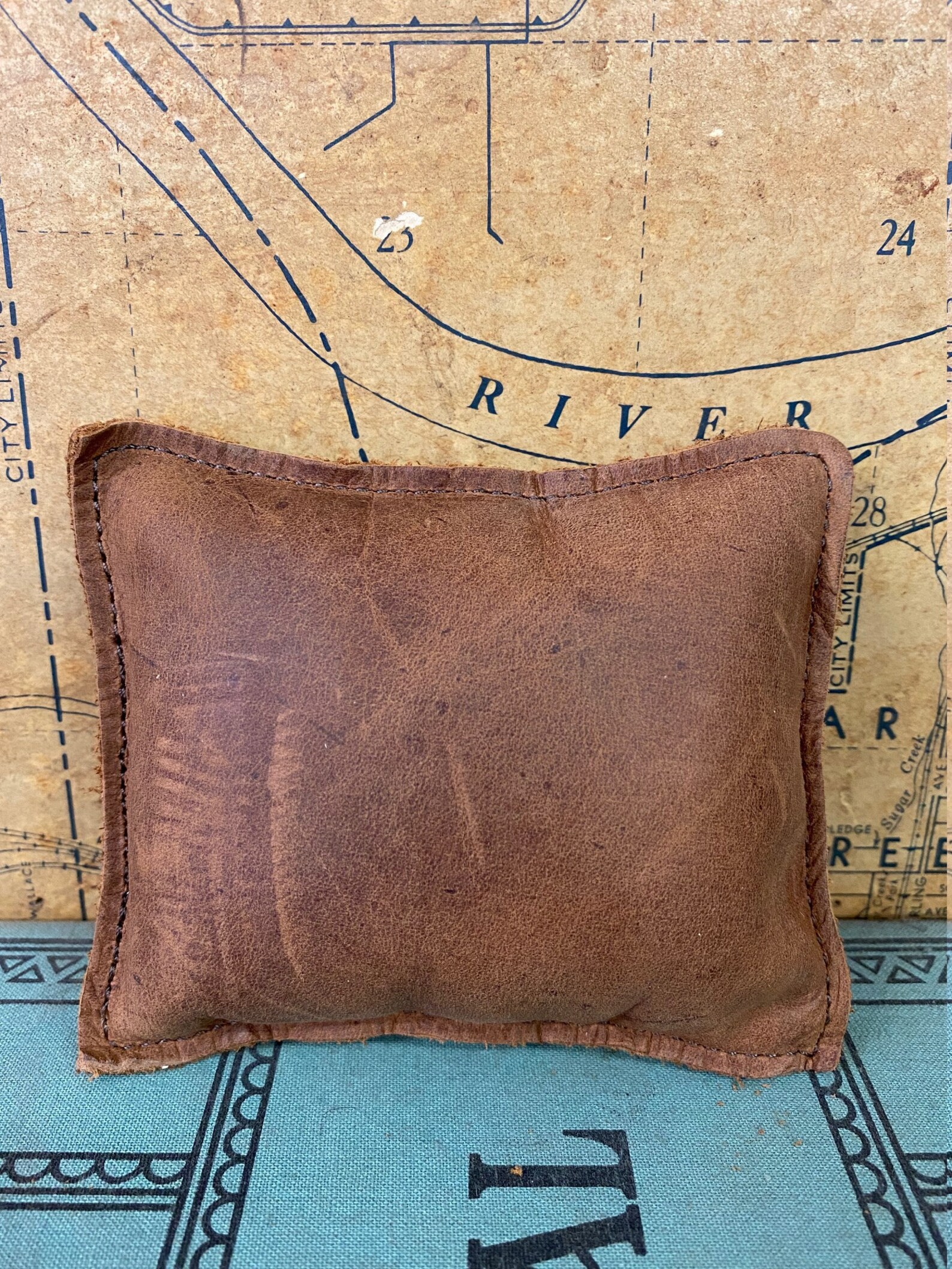 Rectangular map Paperweight Handmade From Surplus Leather - Etsy