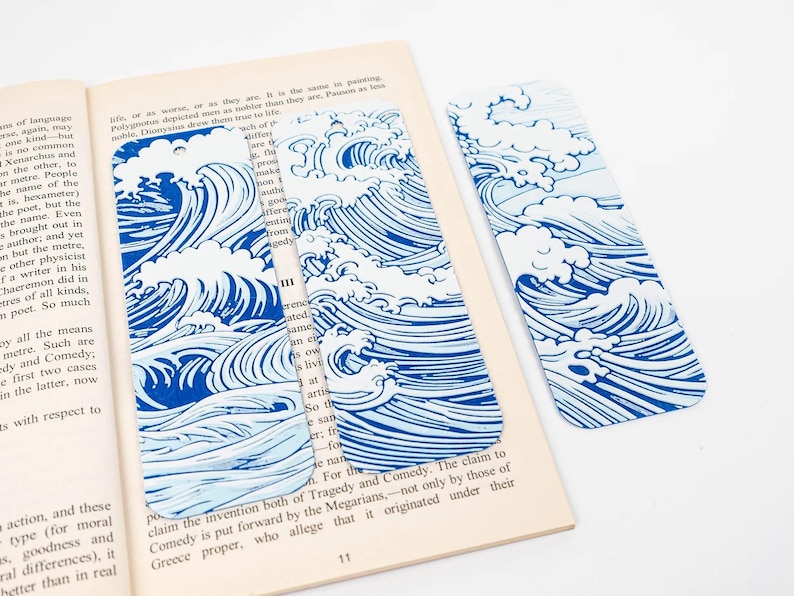 Hokusai-inspired Bookmark Set – 3D Printed Japanese Art Bookmarks (set ...