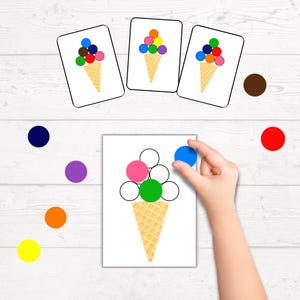 Ice Cream Color Matching Printable Game | Toddler Color Sorting ...