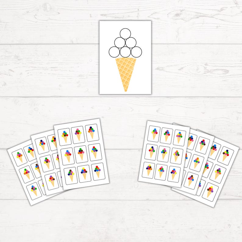 Ice Cream Color Matching Printable Game | Toddler Color Sorting ...