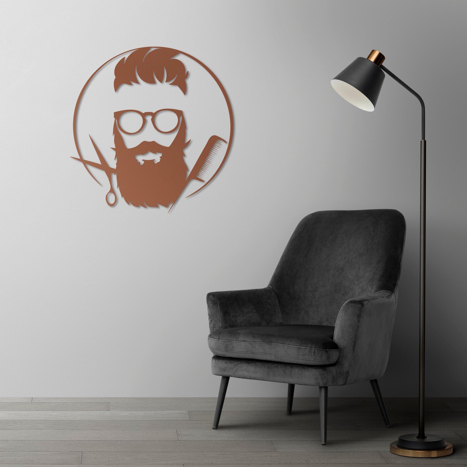 Barber Metal Wall Art – Beard Decor, Barber Shop Sign, Hair Salon Wall ...