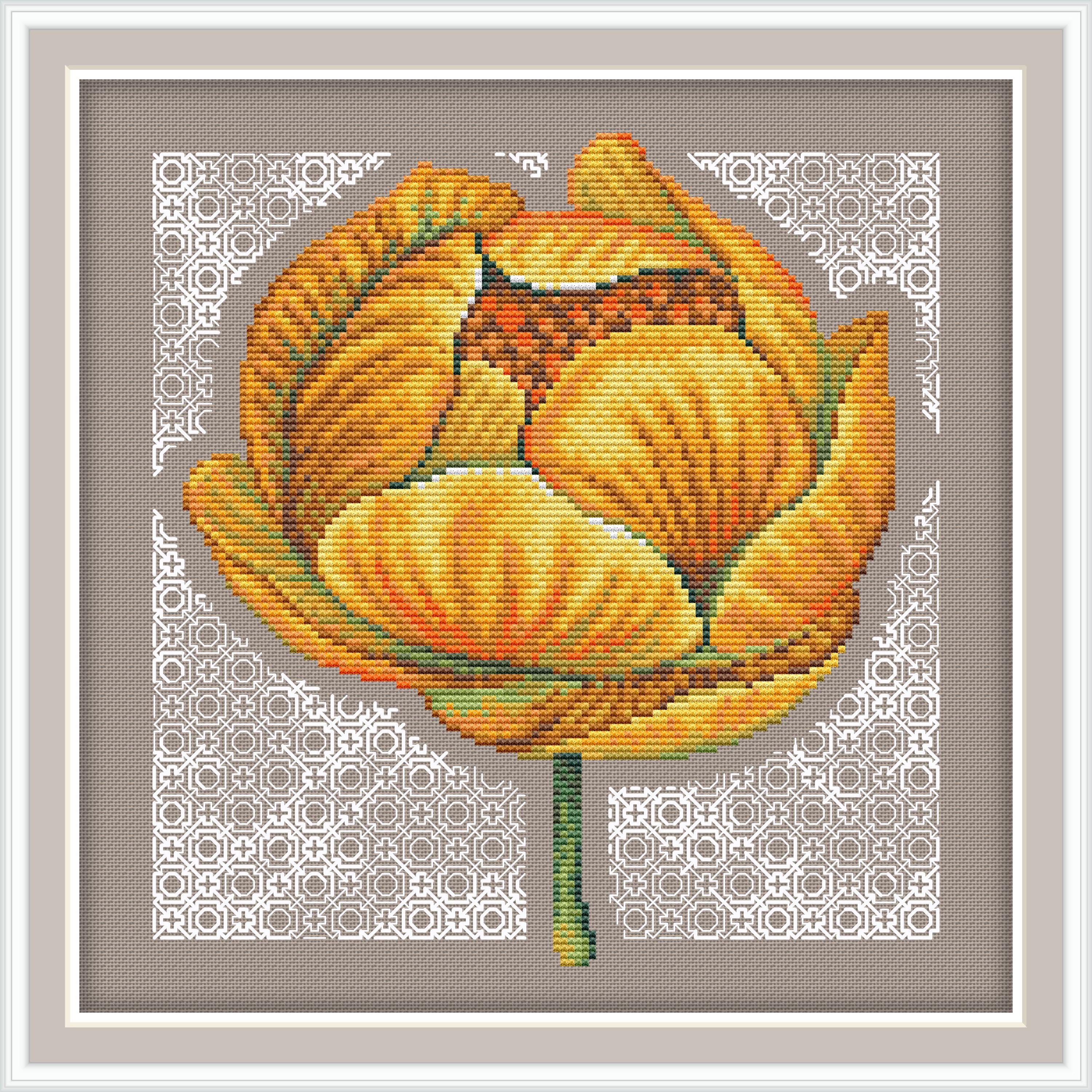 Trollius Cross Stitch Chart Flowers Cross Stitch Pattern Blackwork ...