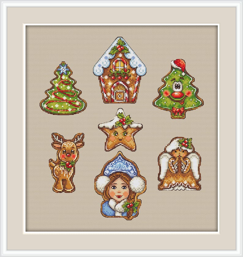 Gingerbread Cross Stitch Pattern Christmas Tree Cross Stitch Pattern ...