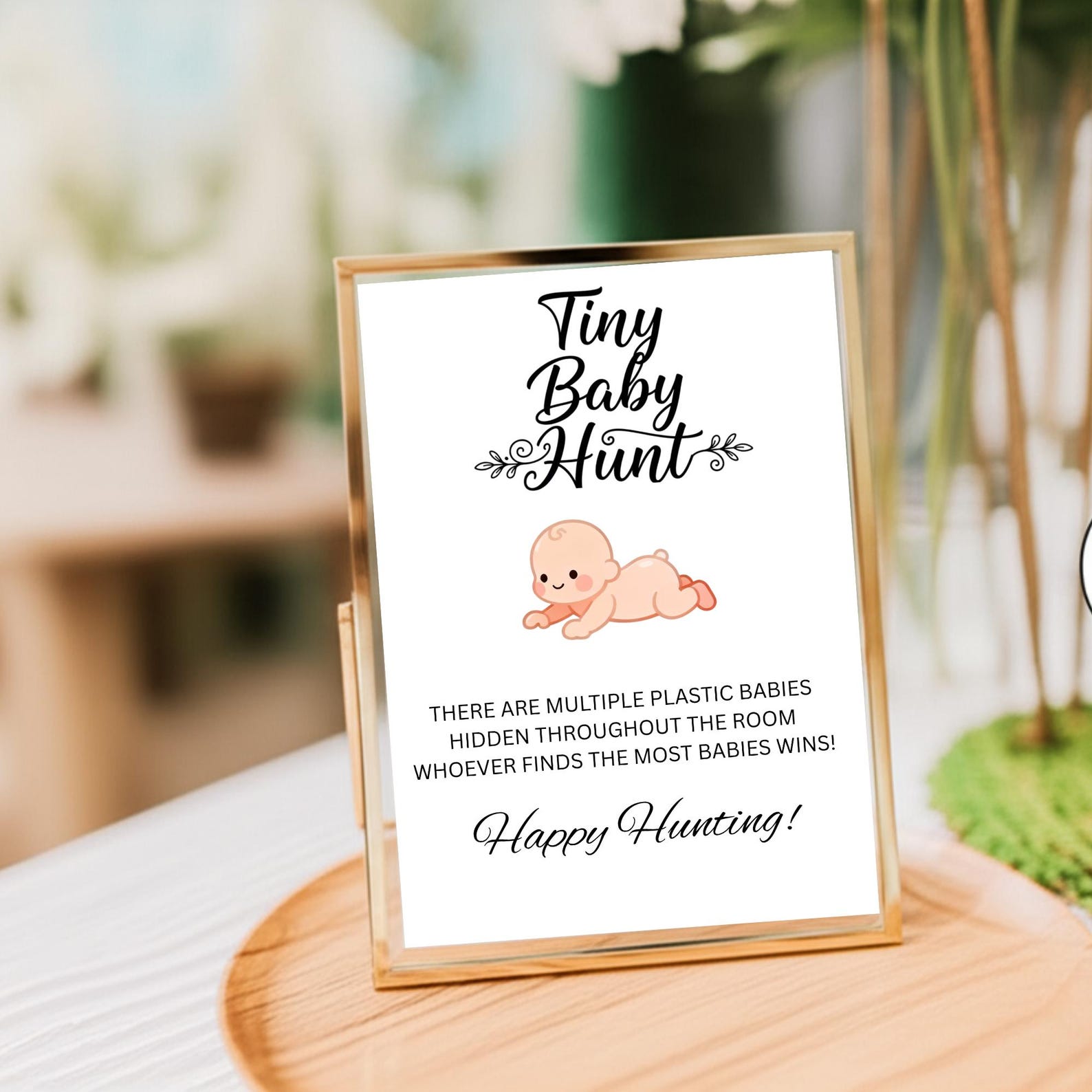Tiny Baby Hunt Game Sign, Find the Babies, Baby Shower Game Sign ...