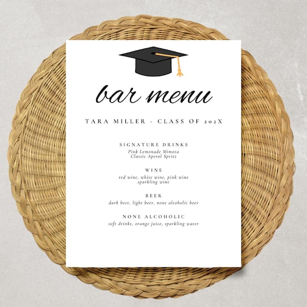 Bar Menu - Etsy