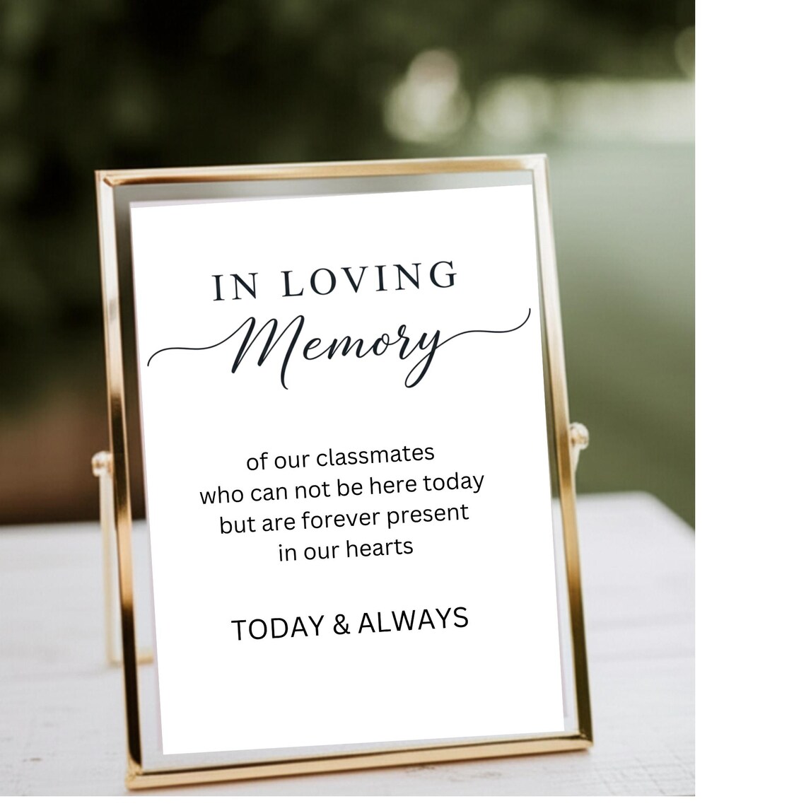 High School Class Reunion Memorial Sign in Loving Memory of Our ...