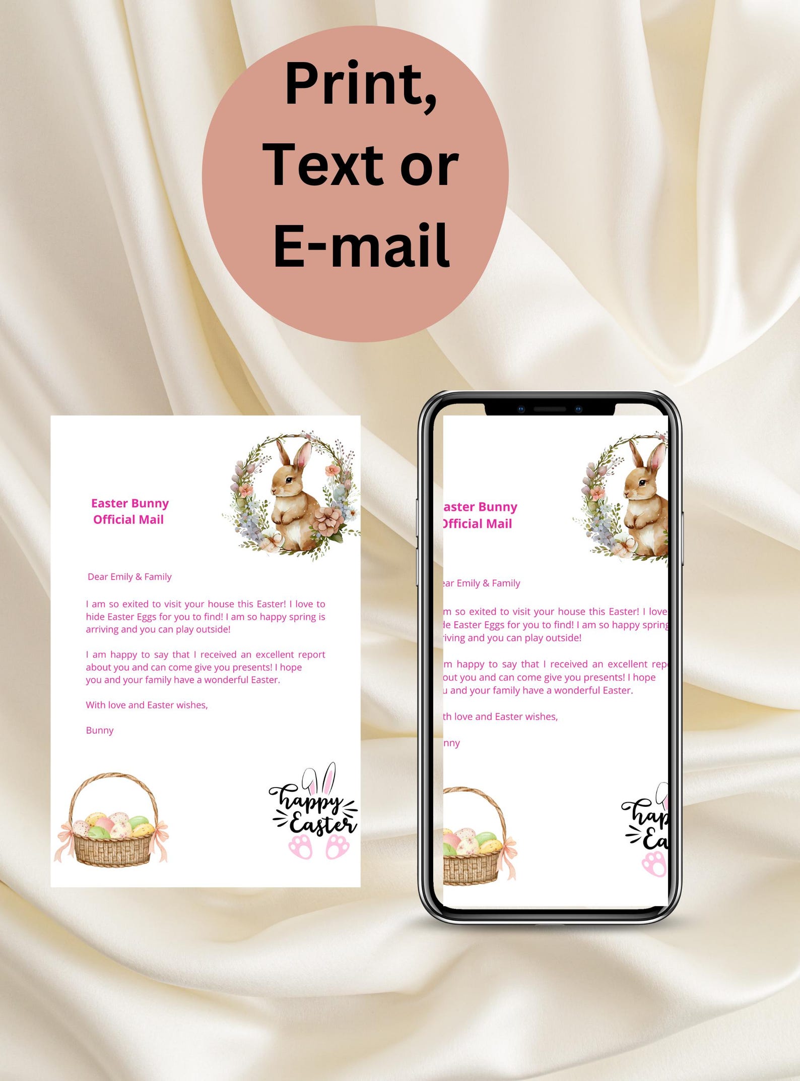 Editable Letter From Easter Bunny, Colorful Printable Easter Letter ...