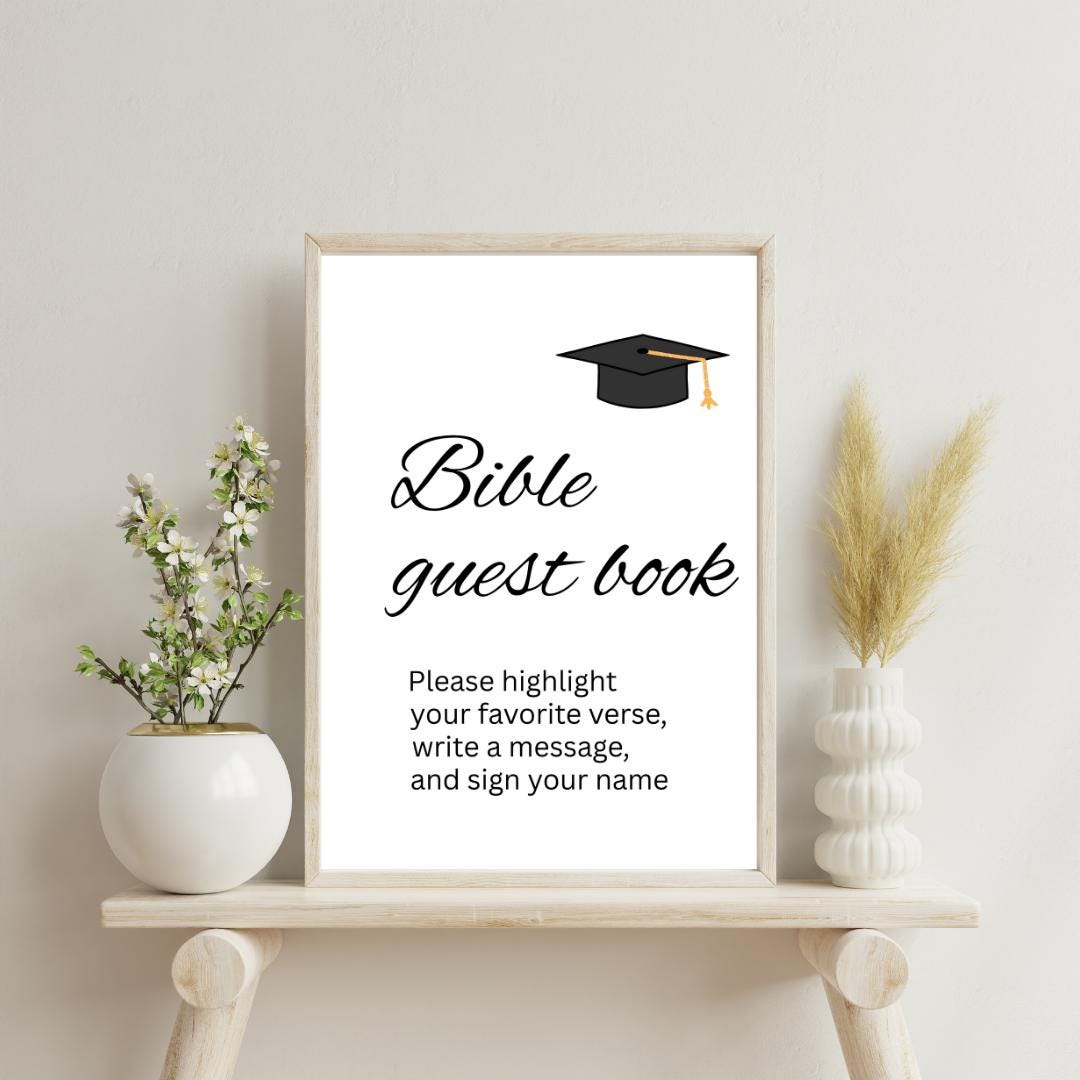 Bible Guest Book Sign for Graduation. Highlight Your Favorite Bible ...