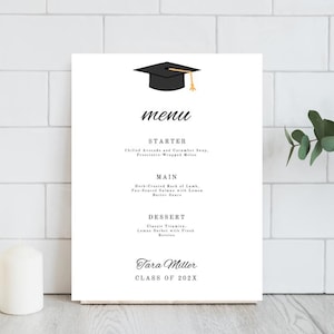 Modern Graduation Menu Template, Minimalist Menu Graduation Sign ...